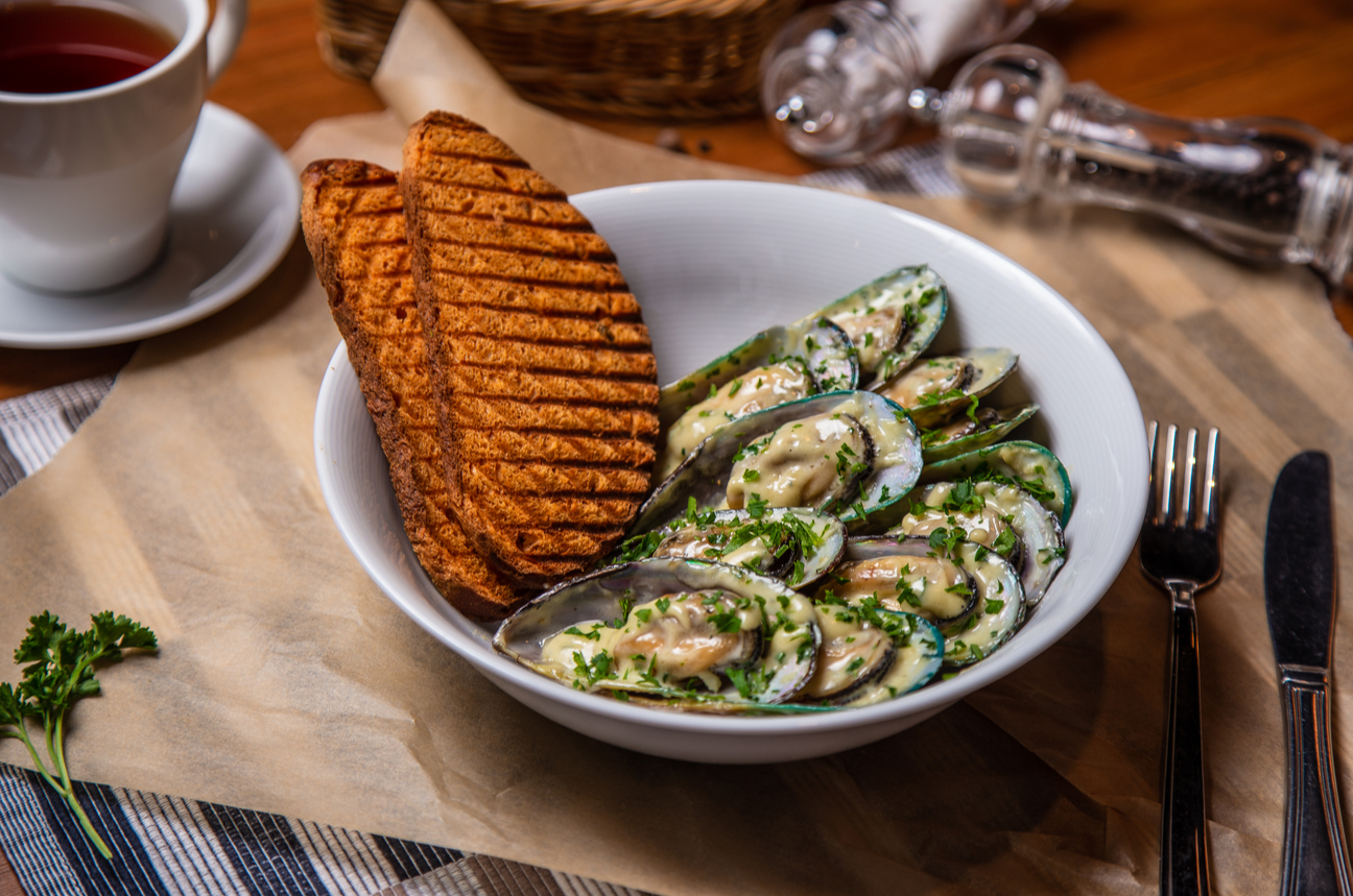 Creamed Mussels on Toast - Blackbush Beach Resort
